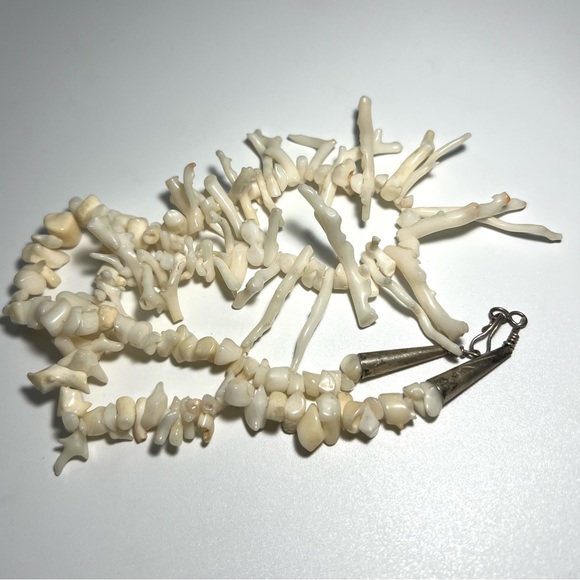 Jewelry | Vintage Signed Native American White Branch Coral Necklace ...